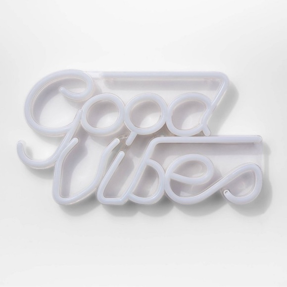 Room Essentials | Accents | Good Vibes Led Neon Wall Sign White Room ...
